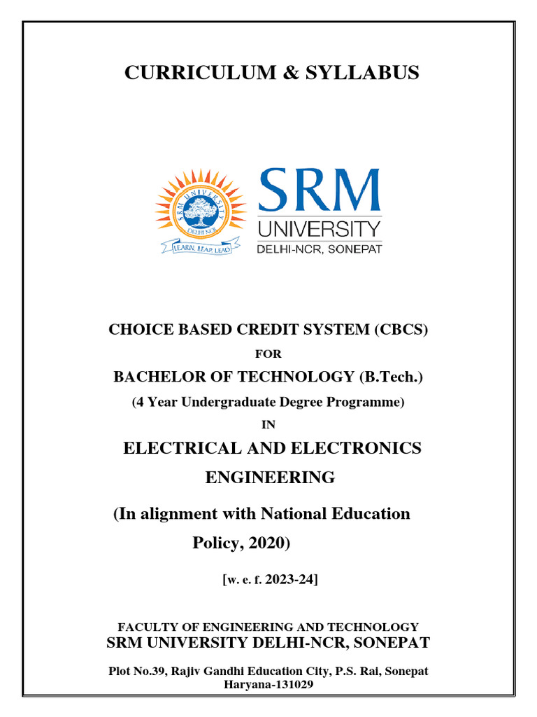 EEE 2023 Curriculum & Syllabus NEP 2020 | PDF | Engineering | Engineer