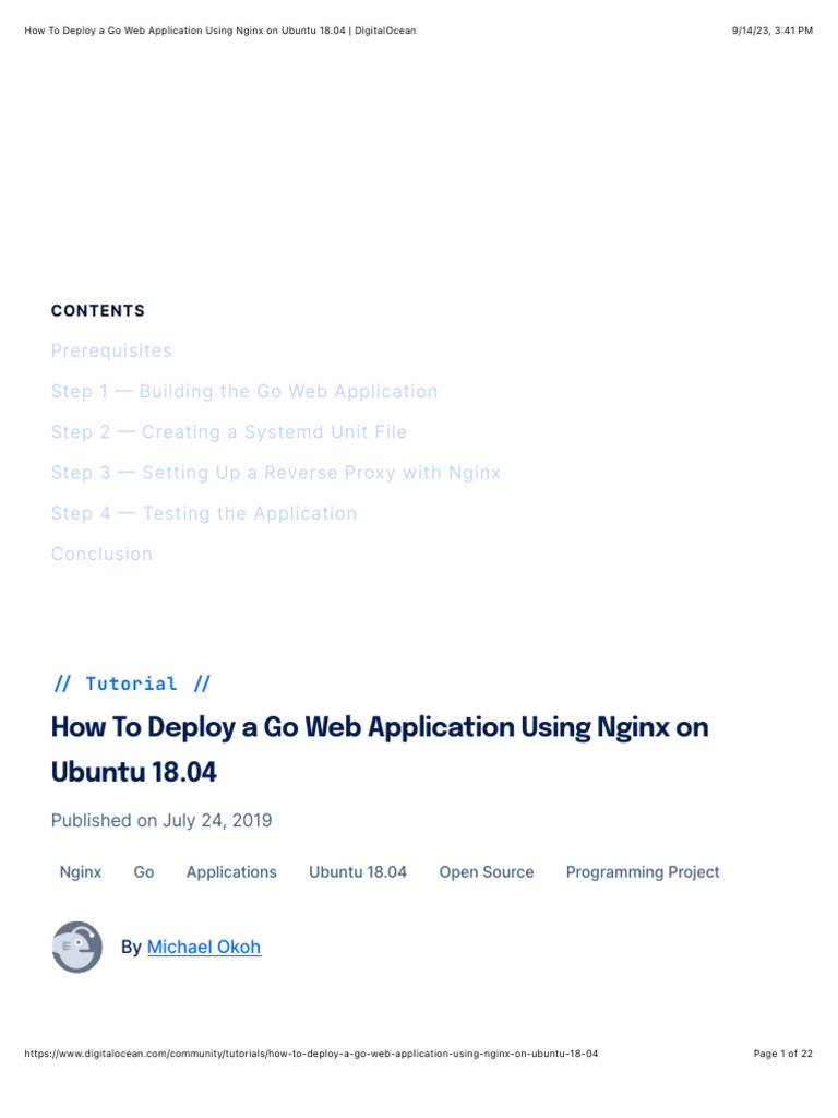 How To Deploy A Go Web Application Using Nginx On Ubuntu 1804