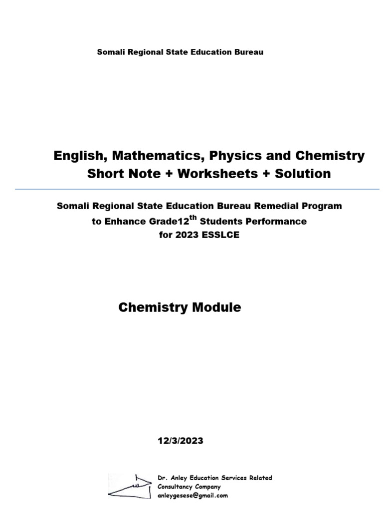 SRSEB Chem Module-1 | Download Free PDF | Atoms | Hydroxide