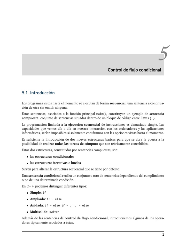 Control de Flujo Condicional en C++ | PDF | C ++ | Flujo de control