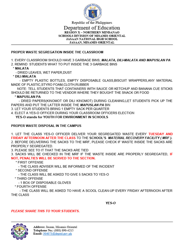 Proper Waste Segregation | PDF | Ecosystem | Resource