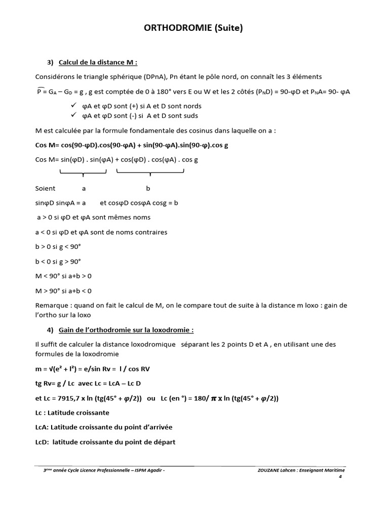Calcul de la distance orthodromique | PDF