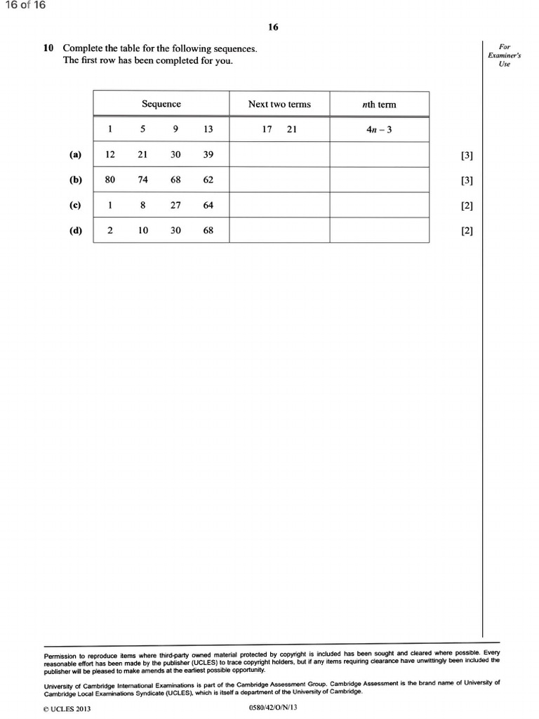Cie Igcse Maths 0580 Past Paper Questions Mock Practice | PDF | Circle ...