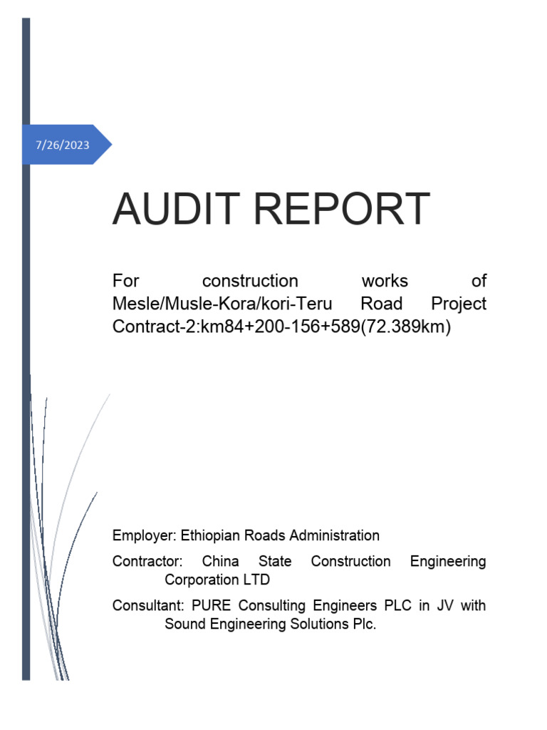 Project Audit Report | PDF | Deep Foundation | Engineering Tolerance