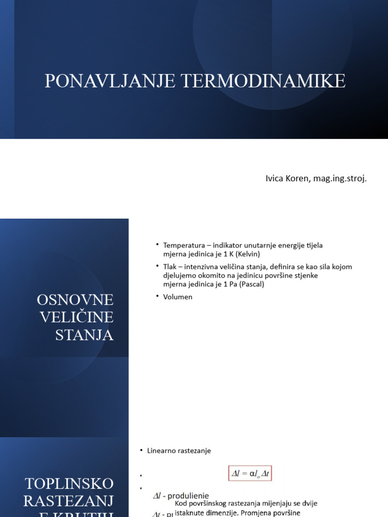 Ponavljanje Termodinamike | PDF