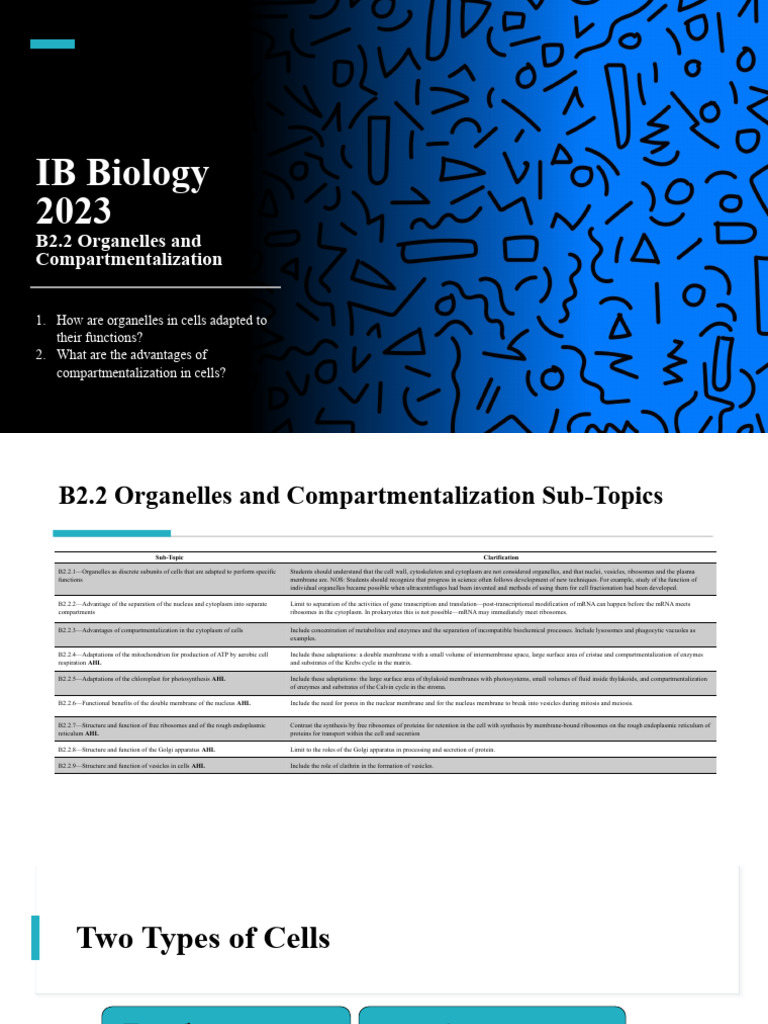 12 - IB Biology 2023 New Syllabus B2.2 Organelles and ...