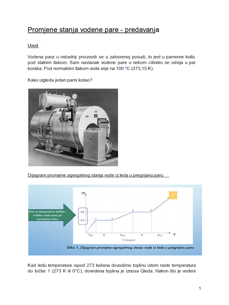 Promjene Stanja Vodene Pare | PDF