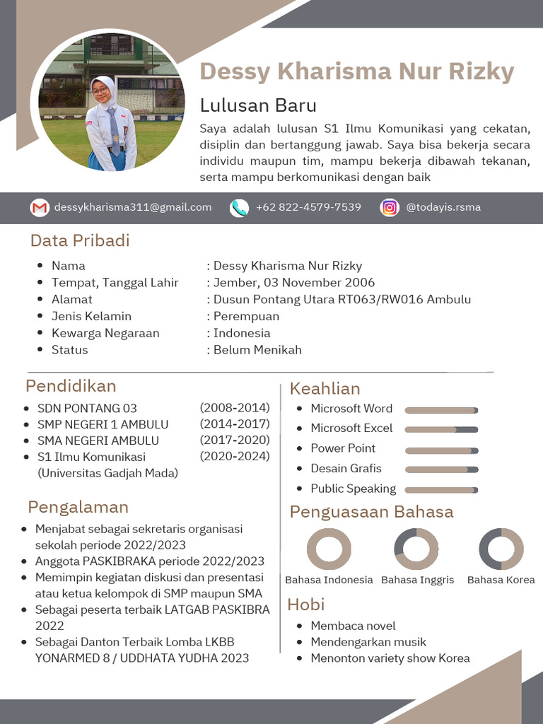 Modern CV Lulusan Baru Resume - 20230813 - 085445 - 0000 | PDF