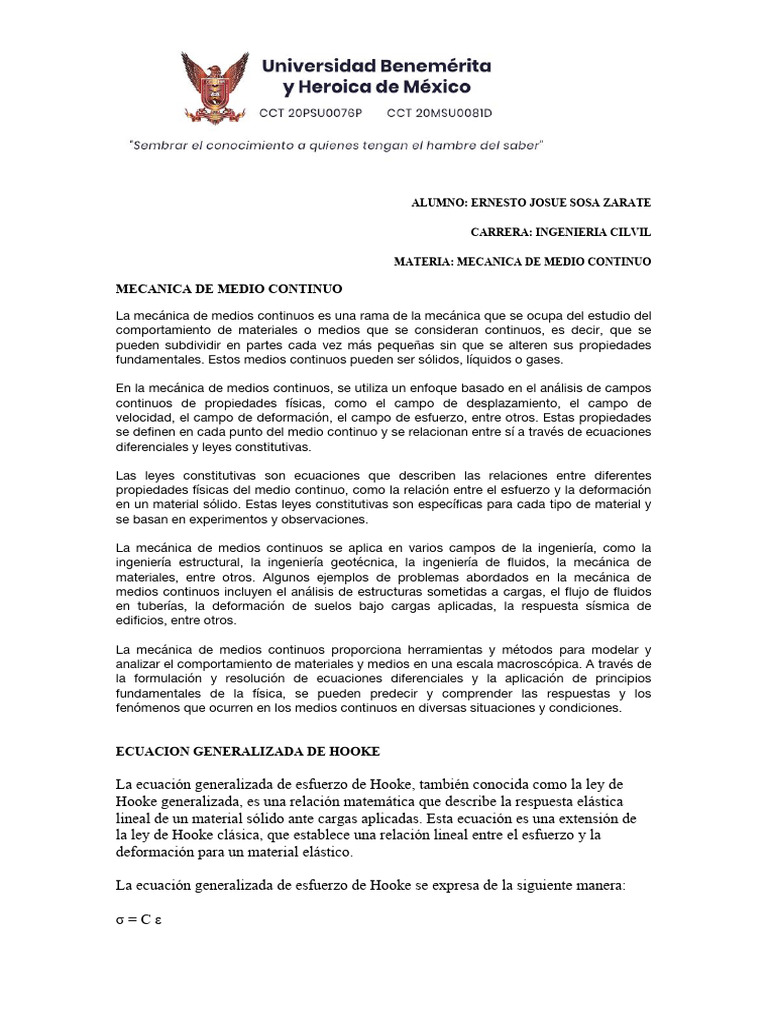 Mecanica Del Medio Continuo Tarea Capitulo 5 | PDF | Elasticidad ...