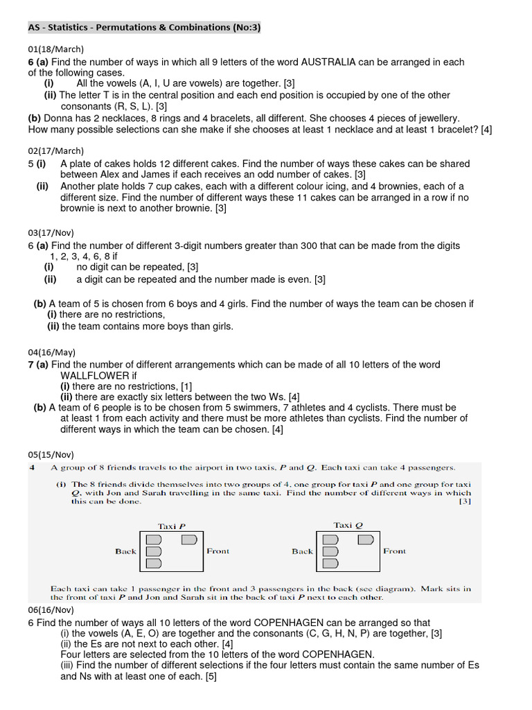 Permutations & Combinations 03 | PDF | Linguistics