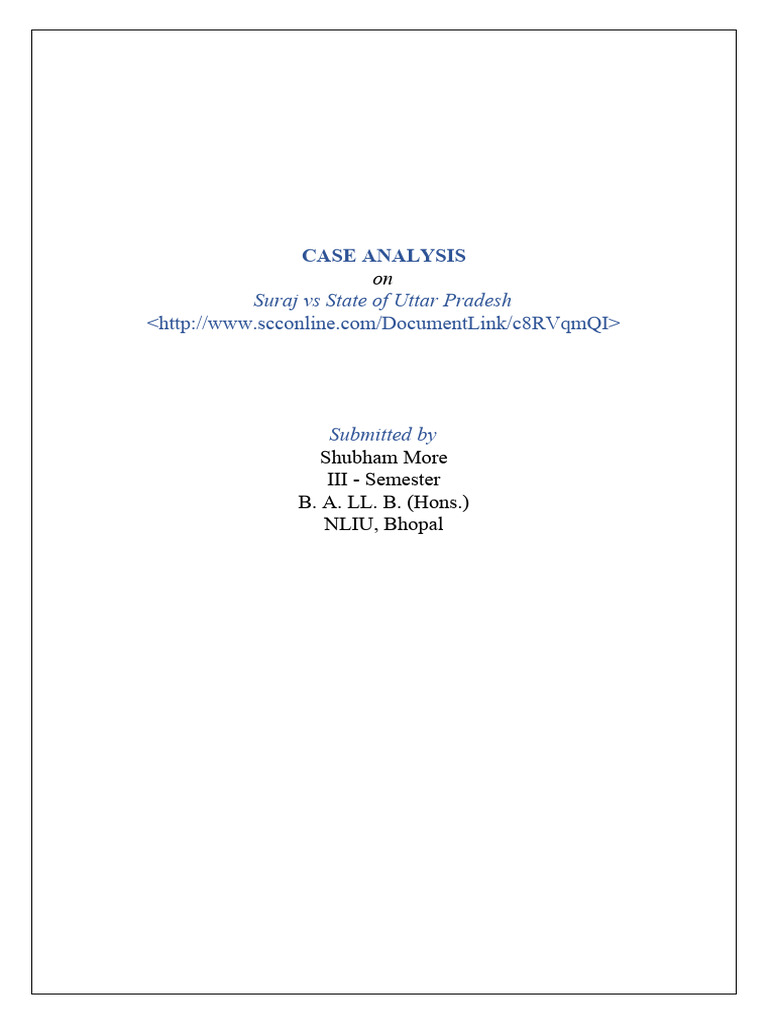 In04039 - Case Analysis Suraj VS State | PDF | Crimes | Crime & Violence