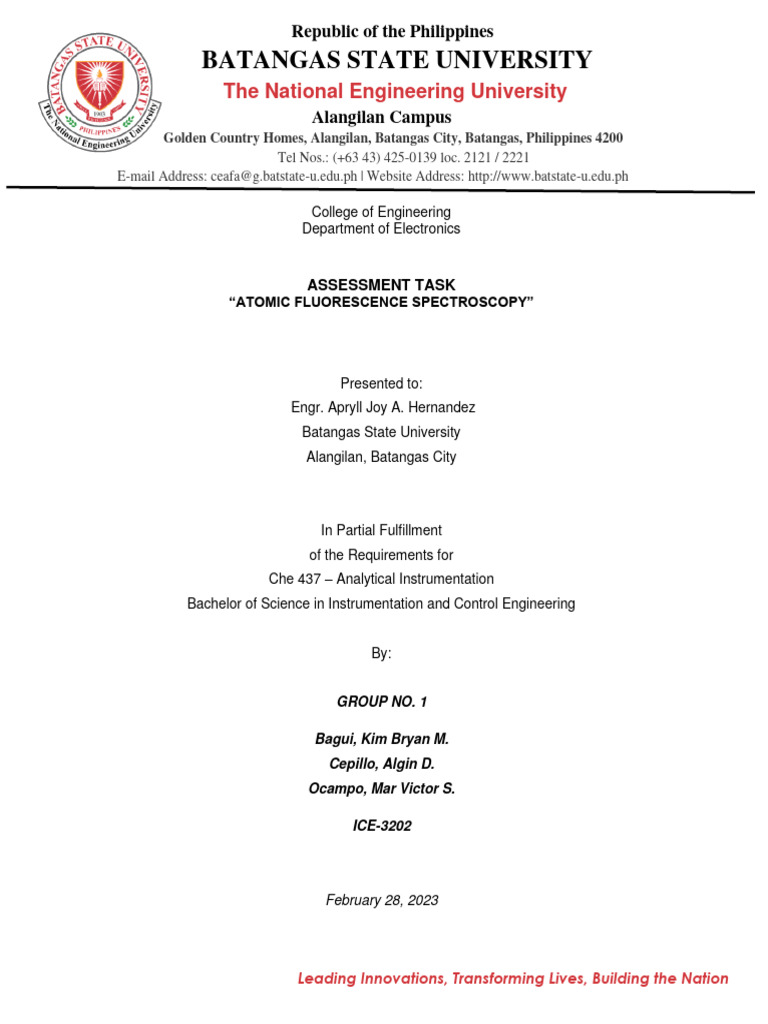 Atomic Fluorescence Spectroscopy ASSESSMENT | PDF | Fluorescence ...