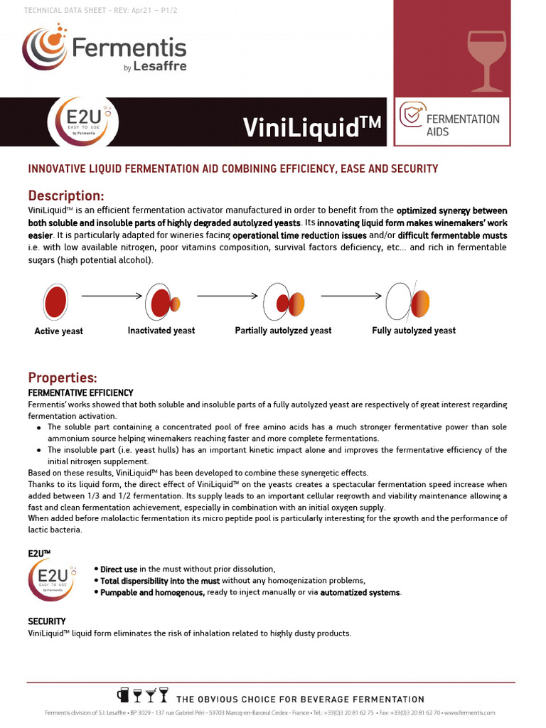 TDS EN Viniliquid™ | PDF | Fermentation | Yeast