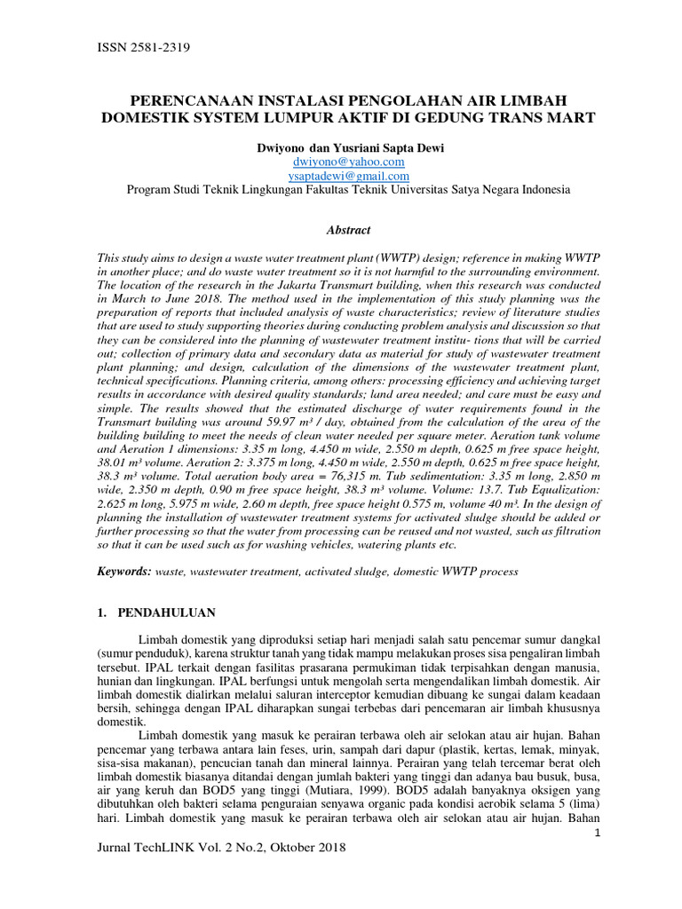 Rencana Instalasi Pengolahan Air Limbah | PDF | Sewage Treatment ...