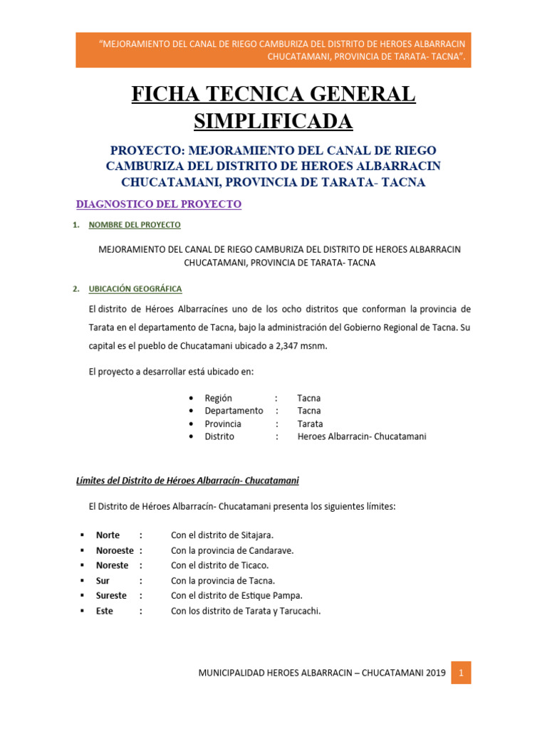 Ficha Tecnica General Simplificada | PDF | Riego | Agricultura