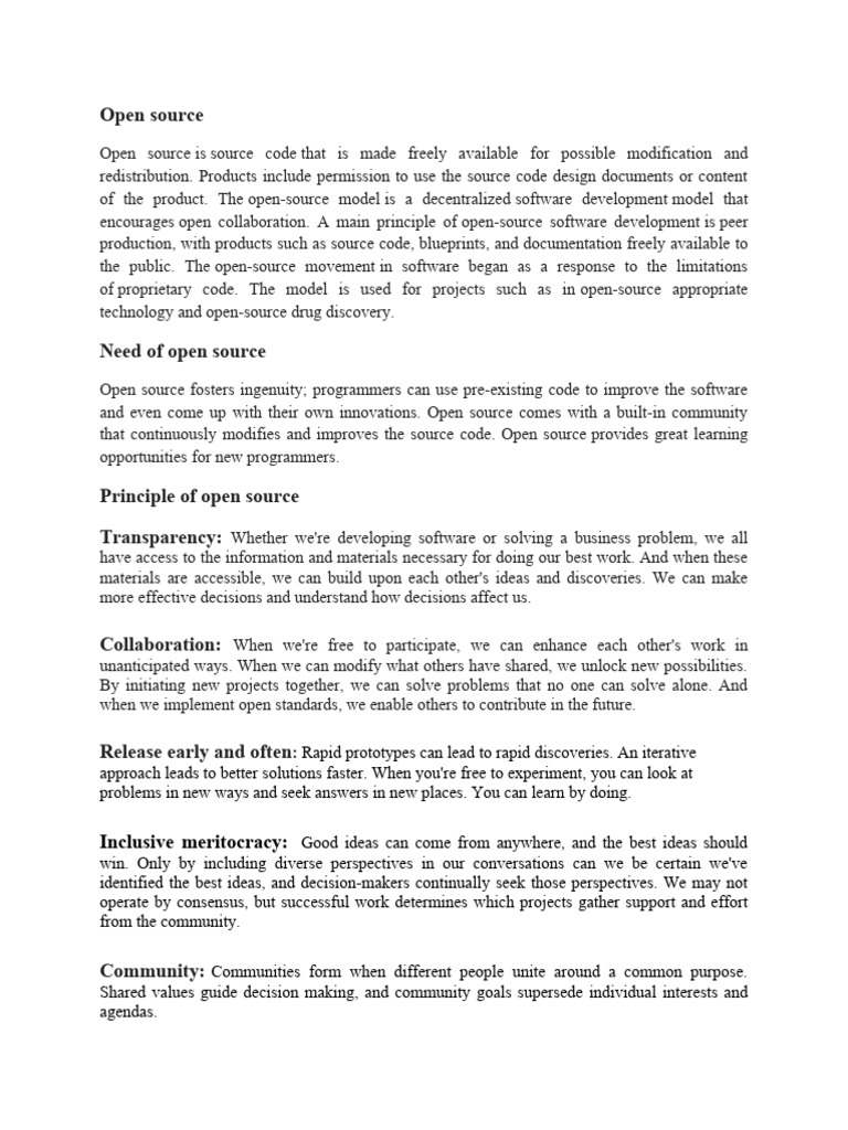 Open Source Software | PDF | Free Software | Open Source