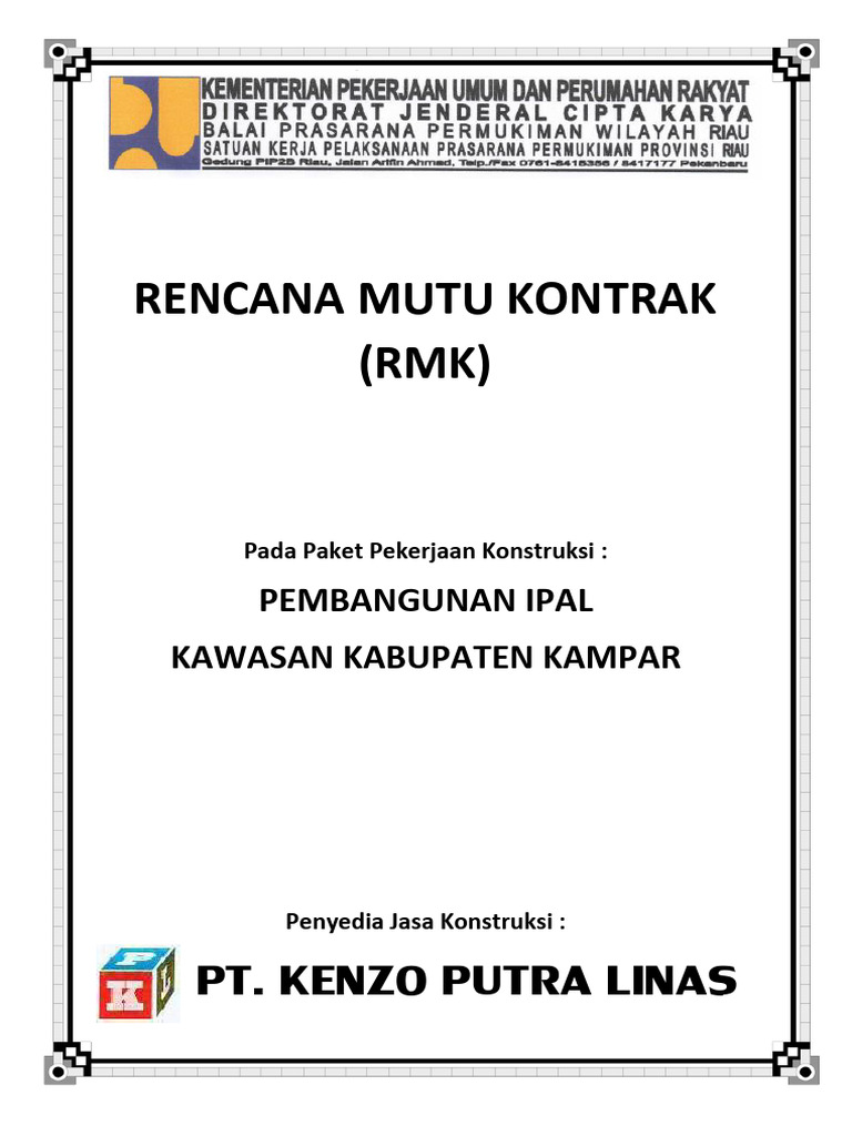 RMK - Pembangunan Ipal Kampar | PDF