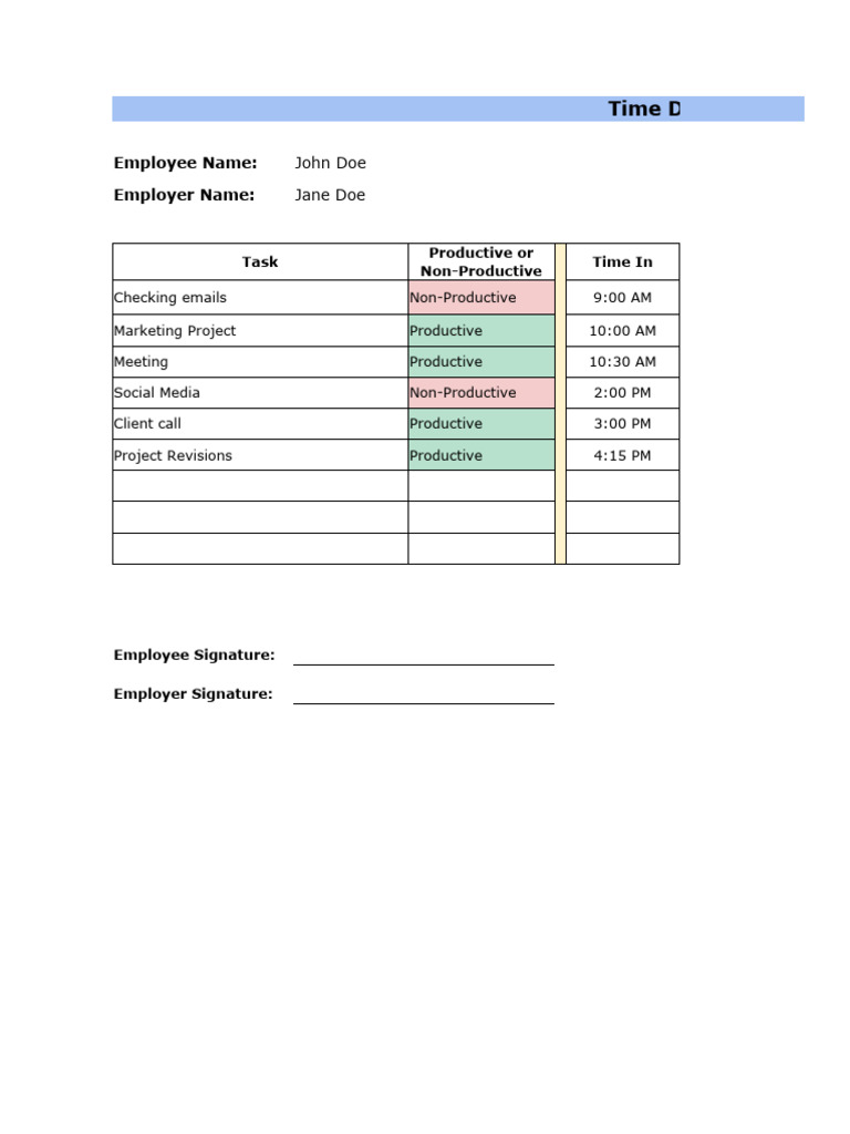 Employee Productivity Report Template in Excel | PDF