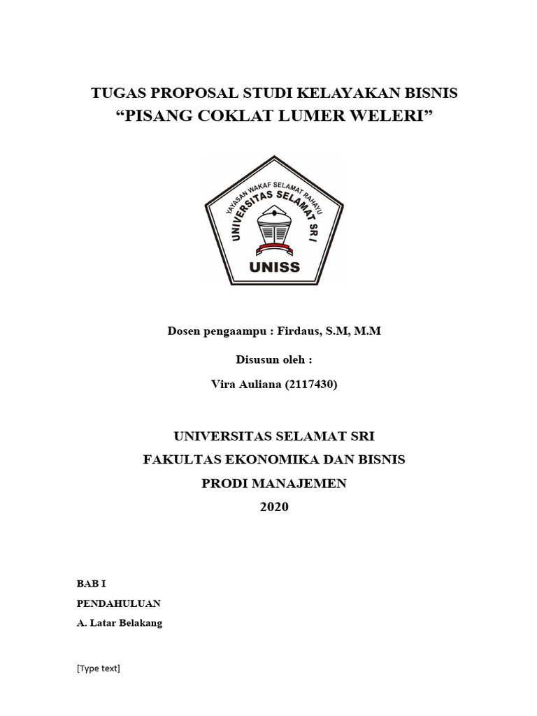 Proposal Pengajuan Dana Usaha Pisang Cok | PDF