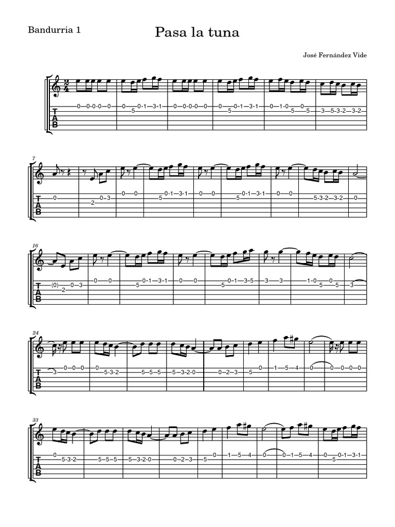 Pasa La Tuna-Bandurria 1 | PDF | Southern European Music | Portugal