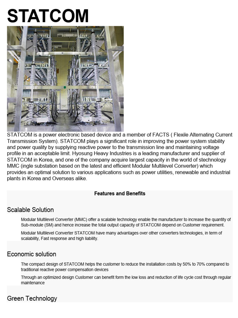 Stat Com | PDF | Electric Power Transmission | Electrical Grid