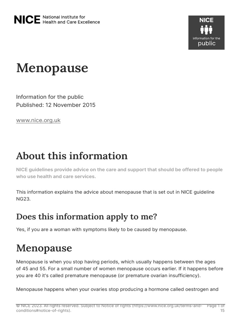 Menopause PDF 718895758021 | PDF | Menopause | Hormone Replacement Therapy