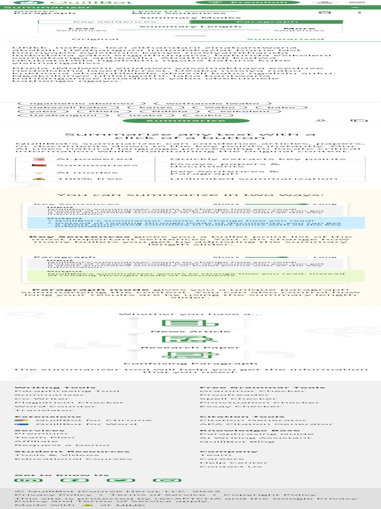 Text Summarizer QuillBot AI | PDF | Communication | Writing