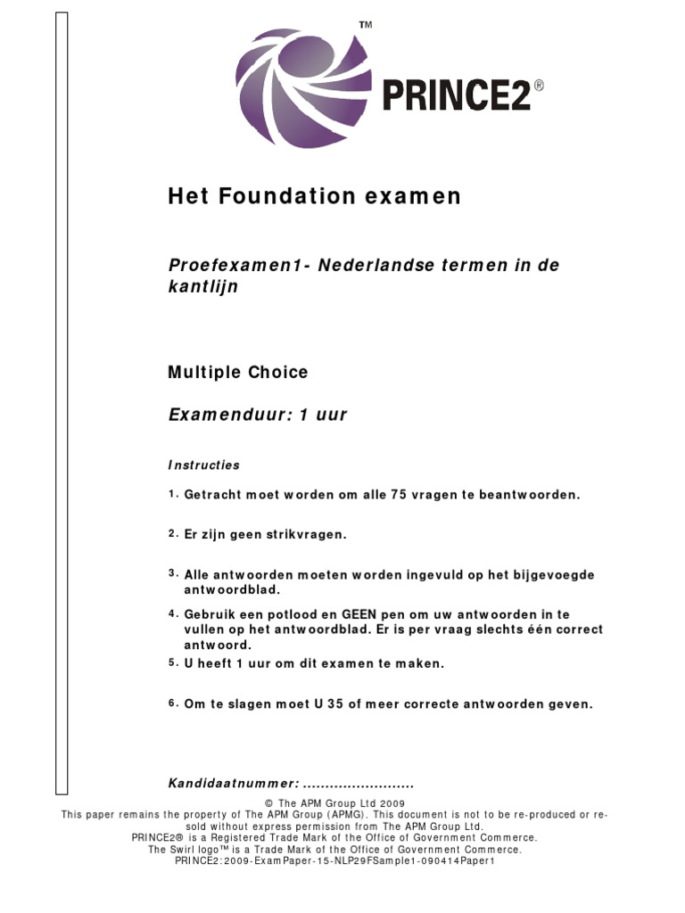 Bijlage 2 Prince2 Exin | PDF