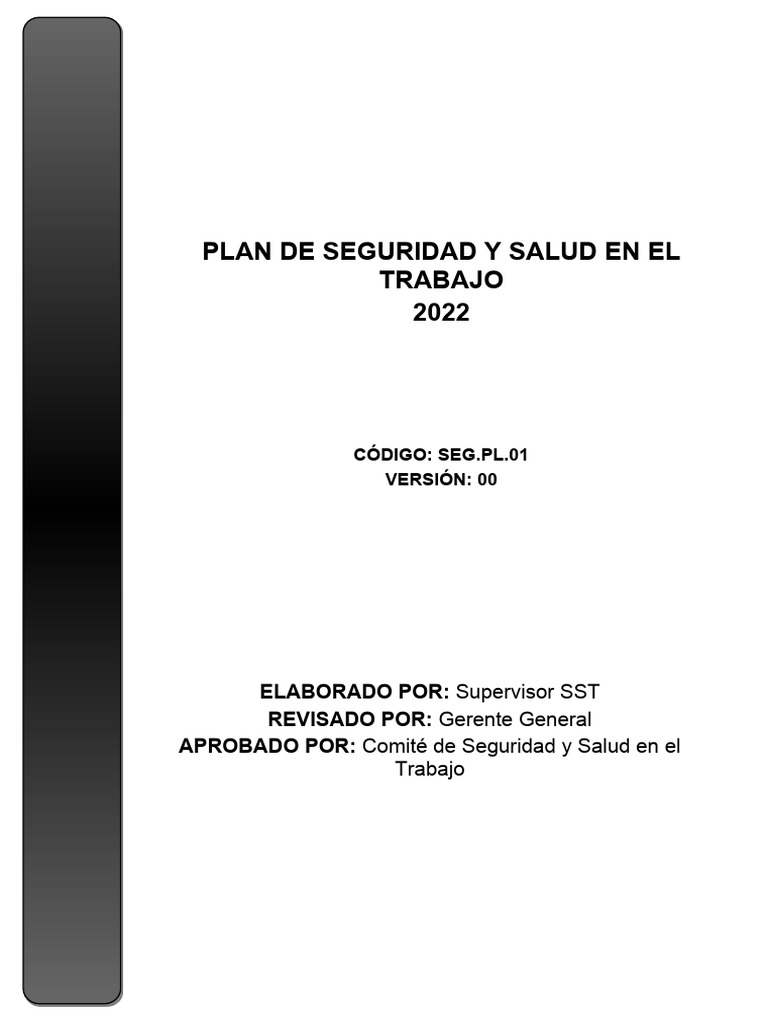 SEG - PL.01 - Plan de Seguridad y Salud en El Trabajo - 2022 | PDF | Seguridad y salud ...