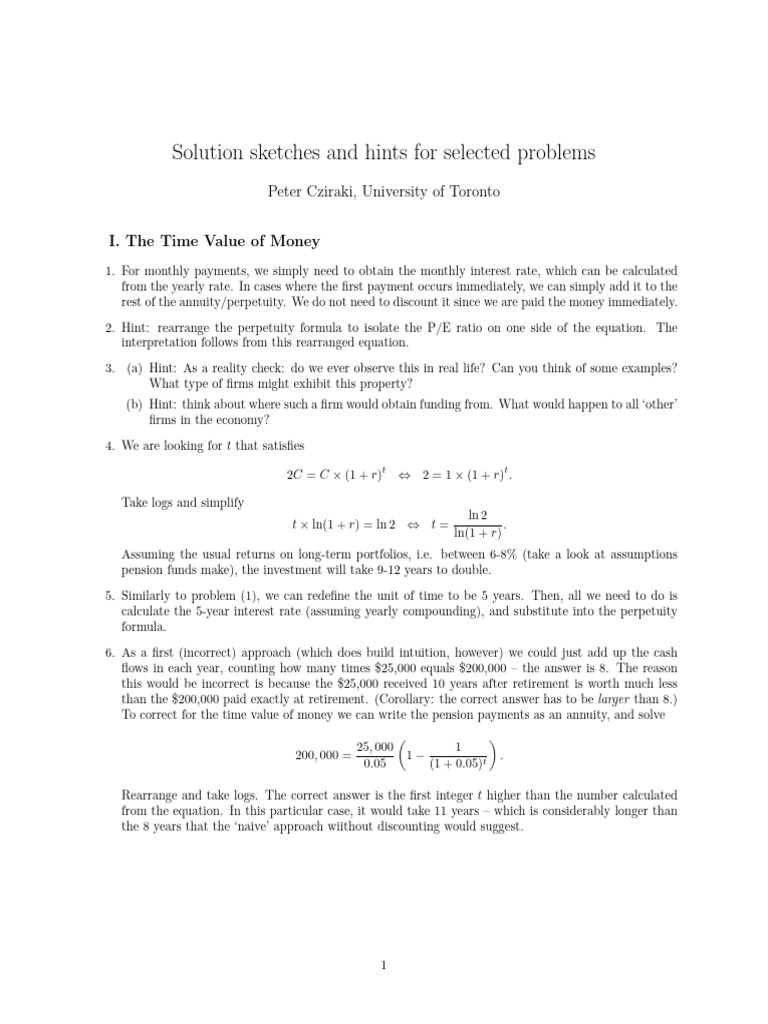 Solutions 1 | PDF | Time Value Of Money | Probability Distribution