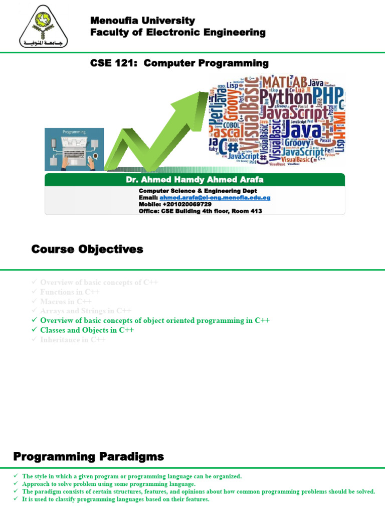 Lect 9 | PDF | Class (Computer Programming) | Object Oriented Programming