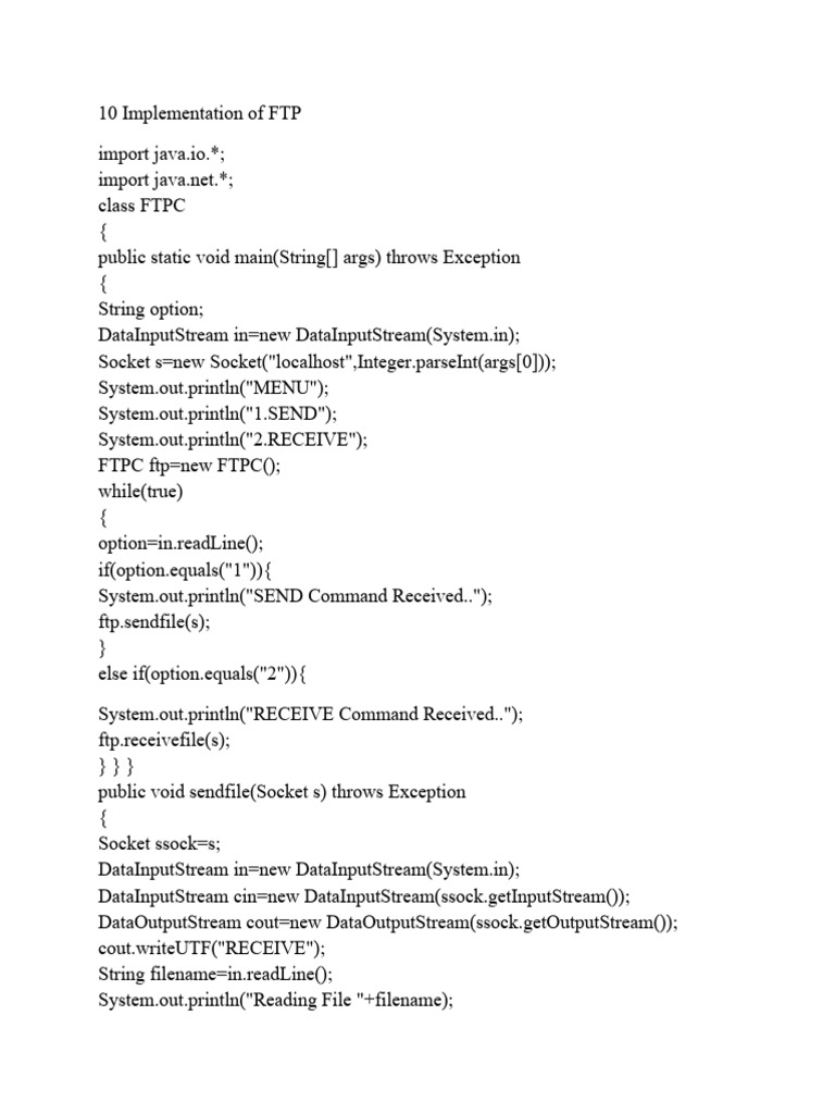 10 Implementation of FTP | PDF
