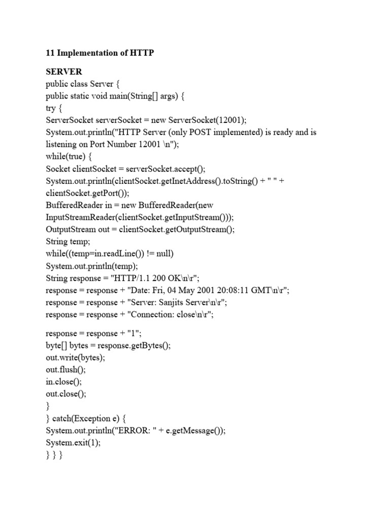 11 Implementation of HTTP | PDF