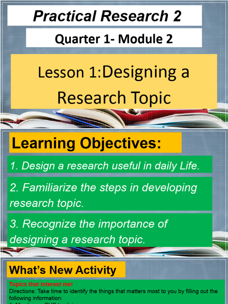 PR 2 Module 2 Lesson 1 | PDF
