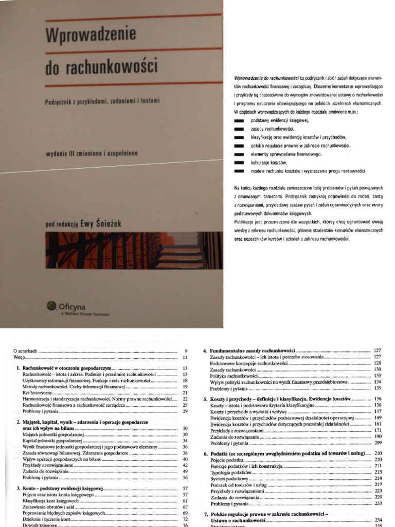Śnieżek E - Wprowadzenie Do Rachunkowości. Podręcznik Z Przykładami ...