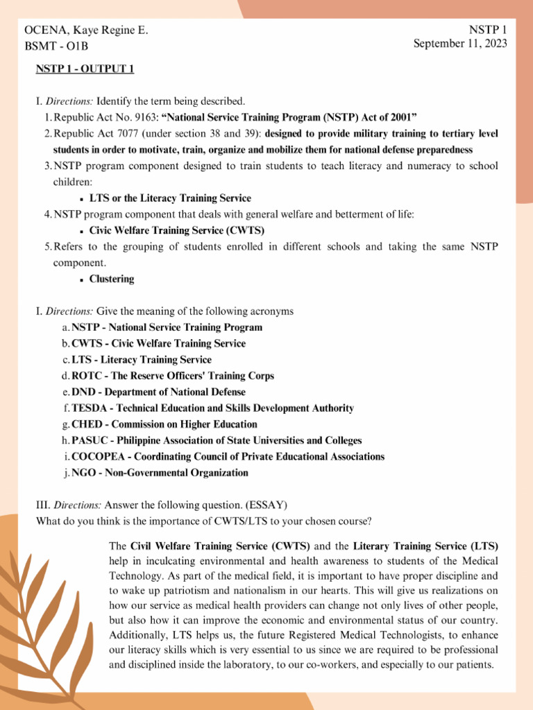 OCENA - Prelim Learning Task 1-C | PDF