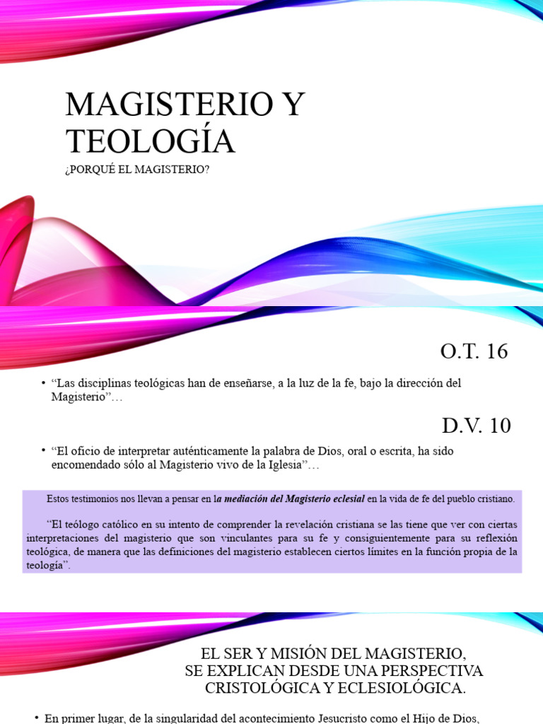 Magisterio y Teología: Relación y Funciones | PDF | Teología | Iglesia ...