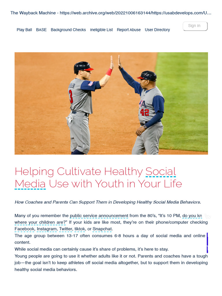 Helping Cultivate Healthy Social Media Use With Youth in Your Life ...