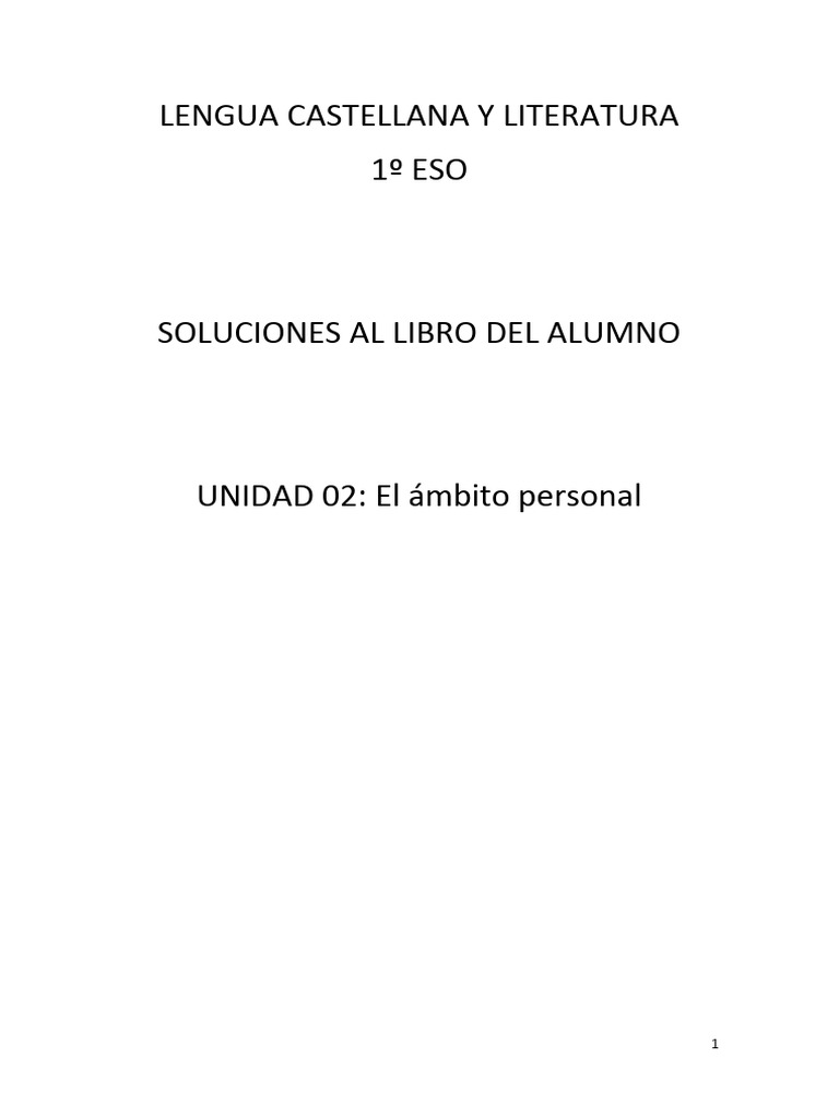 Soluciones U02 LCL 1eso 1 | PDF | Comunicación | Lingüística
