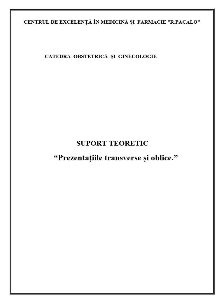 SUPORT TEORETIC Prezentatiile Transverse Si Oblice | PDF