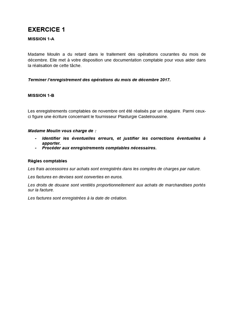 Enregistrement des opérations comptables décembre 2017 | PDF | Facture ...