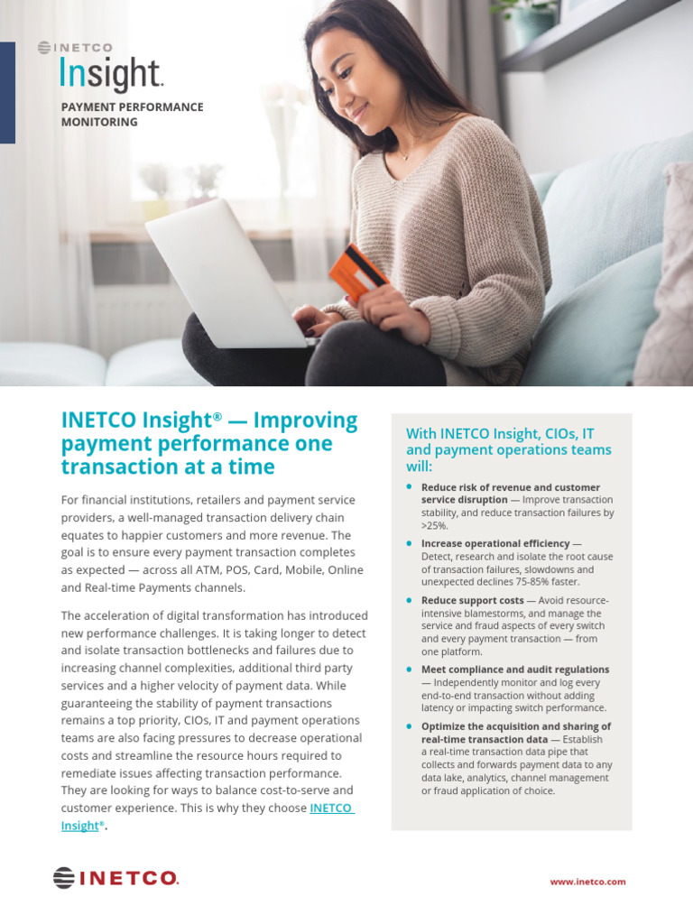 INETCO Insight For Payment Monitoring Product Sheet | PDF | Computer Network | Transmission ...
