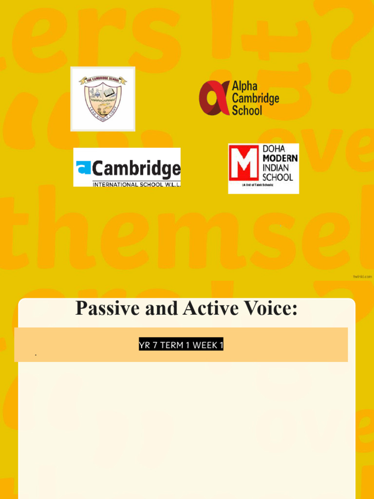 Term 1 Week 1 Day 1 Yr 7 Active and Passive | PDF | Verb | Subject ...