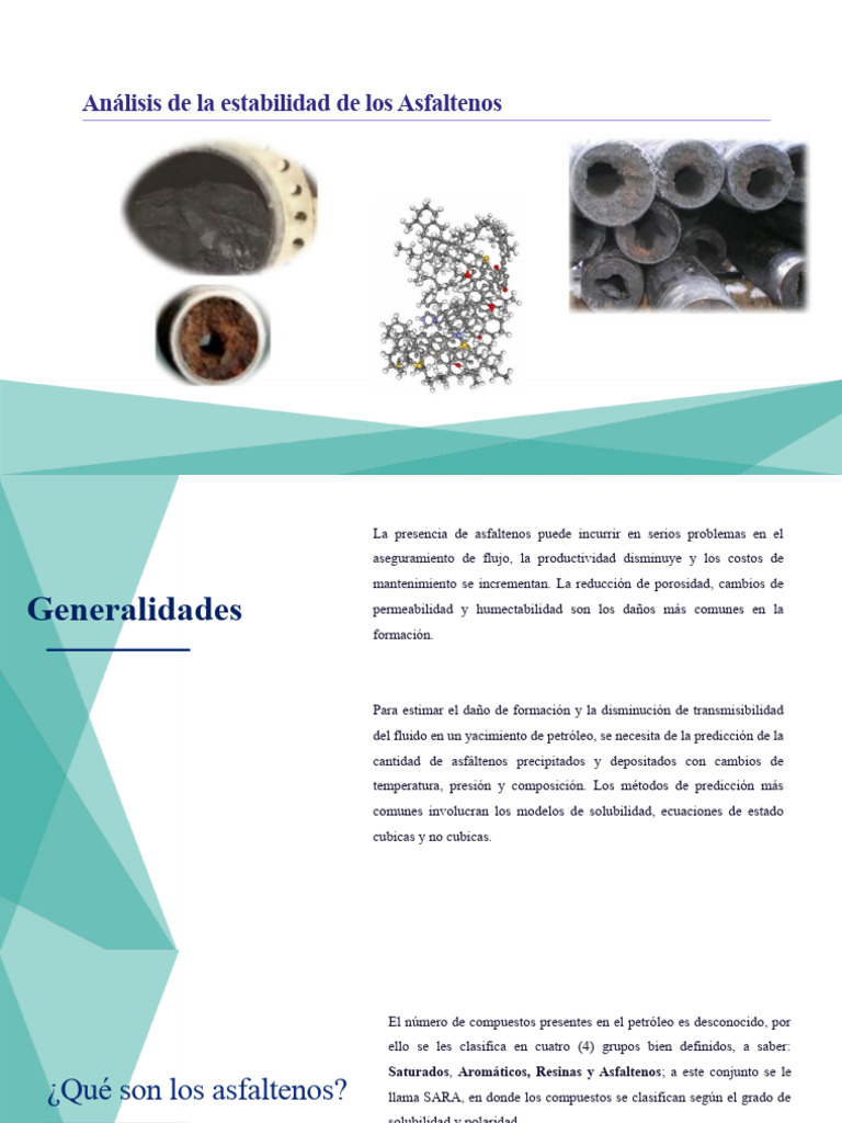 Presentación Asfaltenos | PDF | Petróleo | Solubilidad
