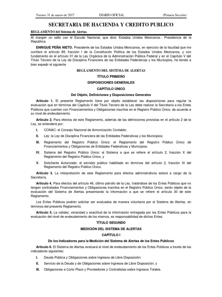 Reglamento Del Sistema de Alertas | PDF