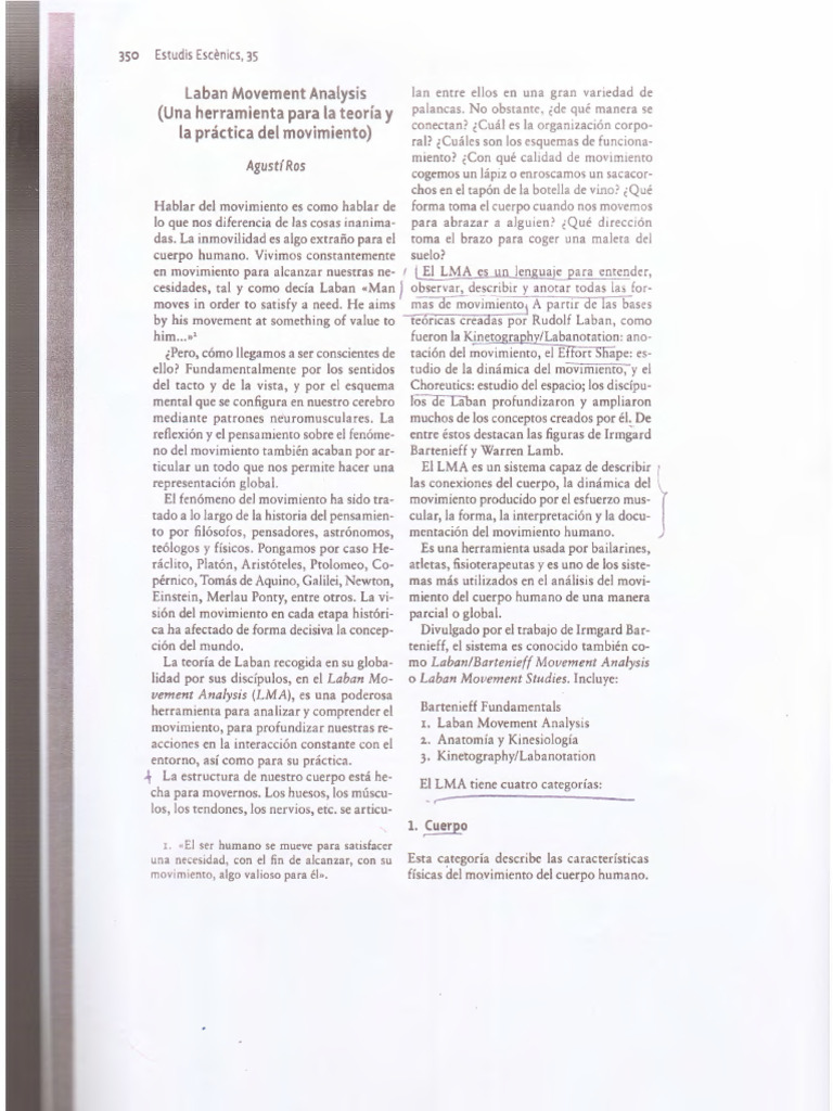 Laban Movement Anlysis | PDF