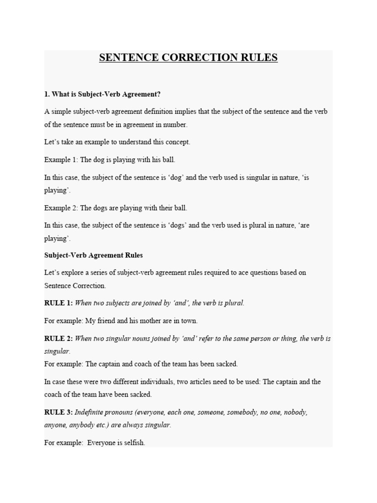 Subject-Verb Agreement Rules Explained | PDF | Grammatical Number | Plural