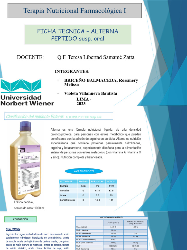 Alterna Peptido Susp Oral Agosto | PDF | Amamantamiento | Vitamina a
