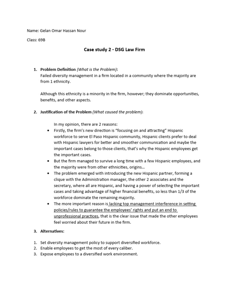 Case Study 2 - DSG Law Firm | PDF