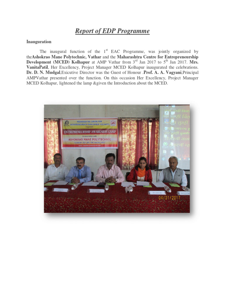 Report EDP | PDF | Entrepreneurship | Business